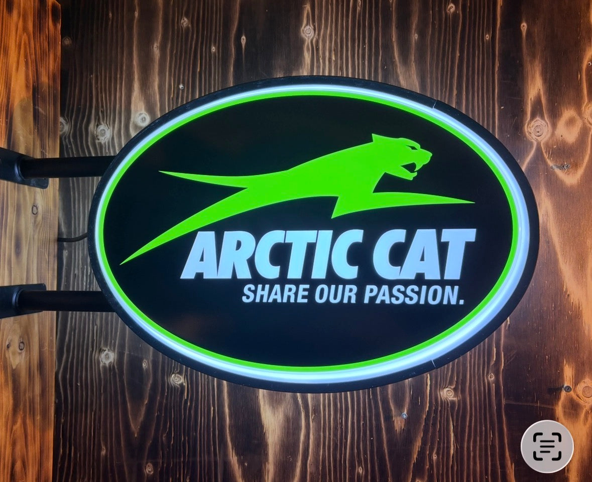 Arctic Cat 25” Two Sided LED Oval Sign Design #TL7159 – The Sign Barn