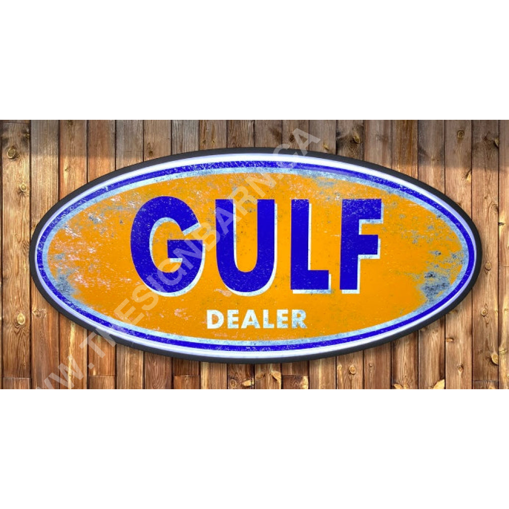 Gulf 32" Backlit LED Oval Sign Design #V7107 – The Sign Barn
