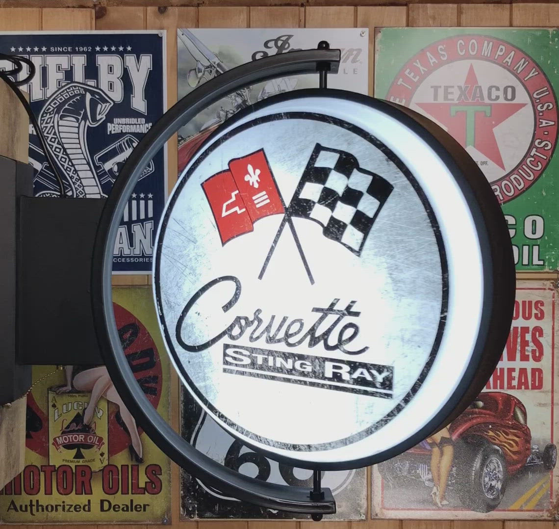 Corvette Sting Ray 24" Rotating LED Lighted Sign Design #S5070 – The ...